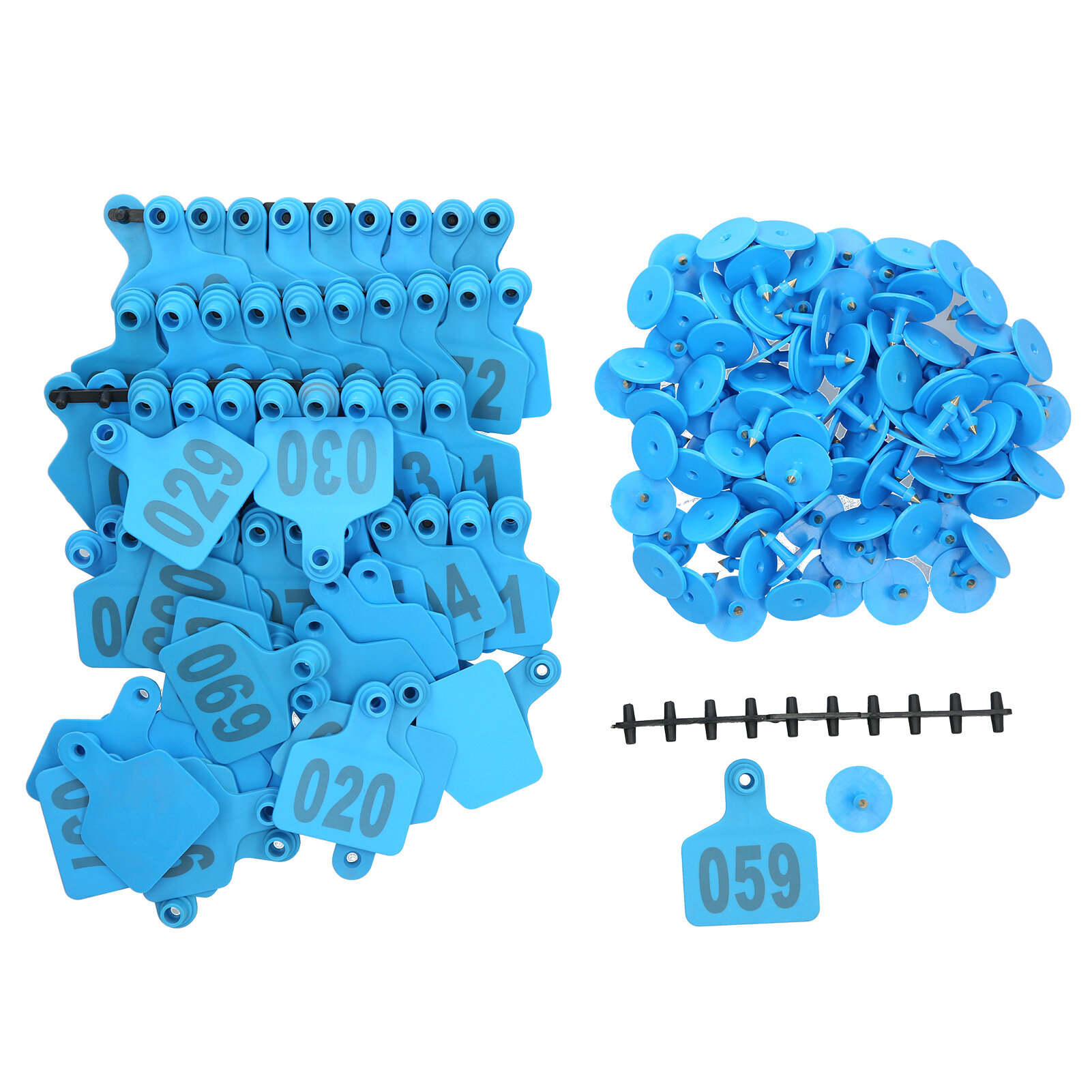 Бирка уха для поголовья животных, пластиковая, с номерами 001-100, для маркировки, аксессуар для фермы КРС, коров.