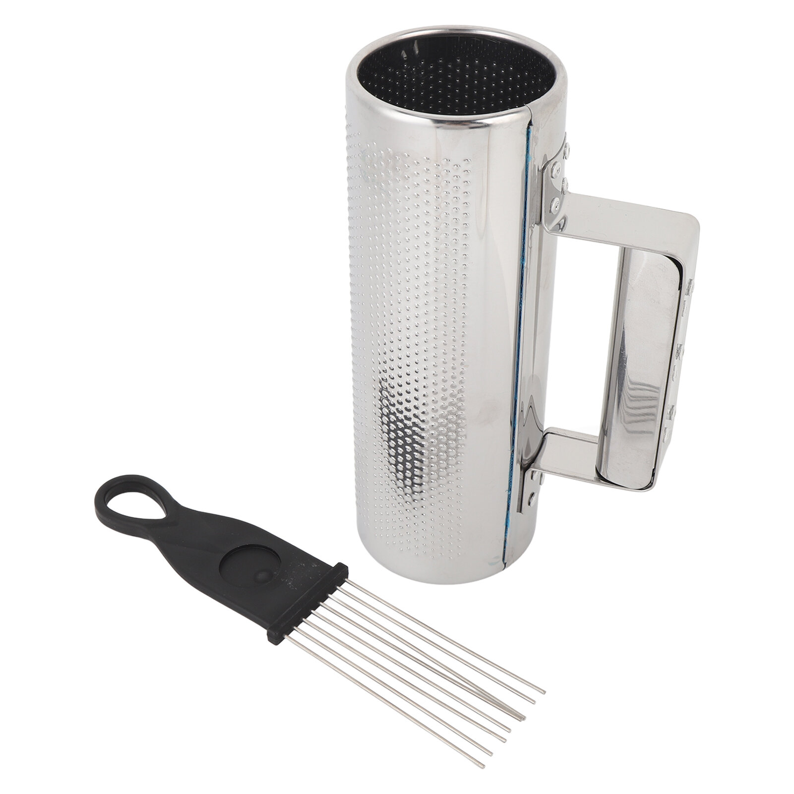 Барабанный шейкер Guiro с металлической ручкой для сценических выступлений в стиле кабальито, 21 x 7,3 см.