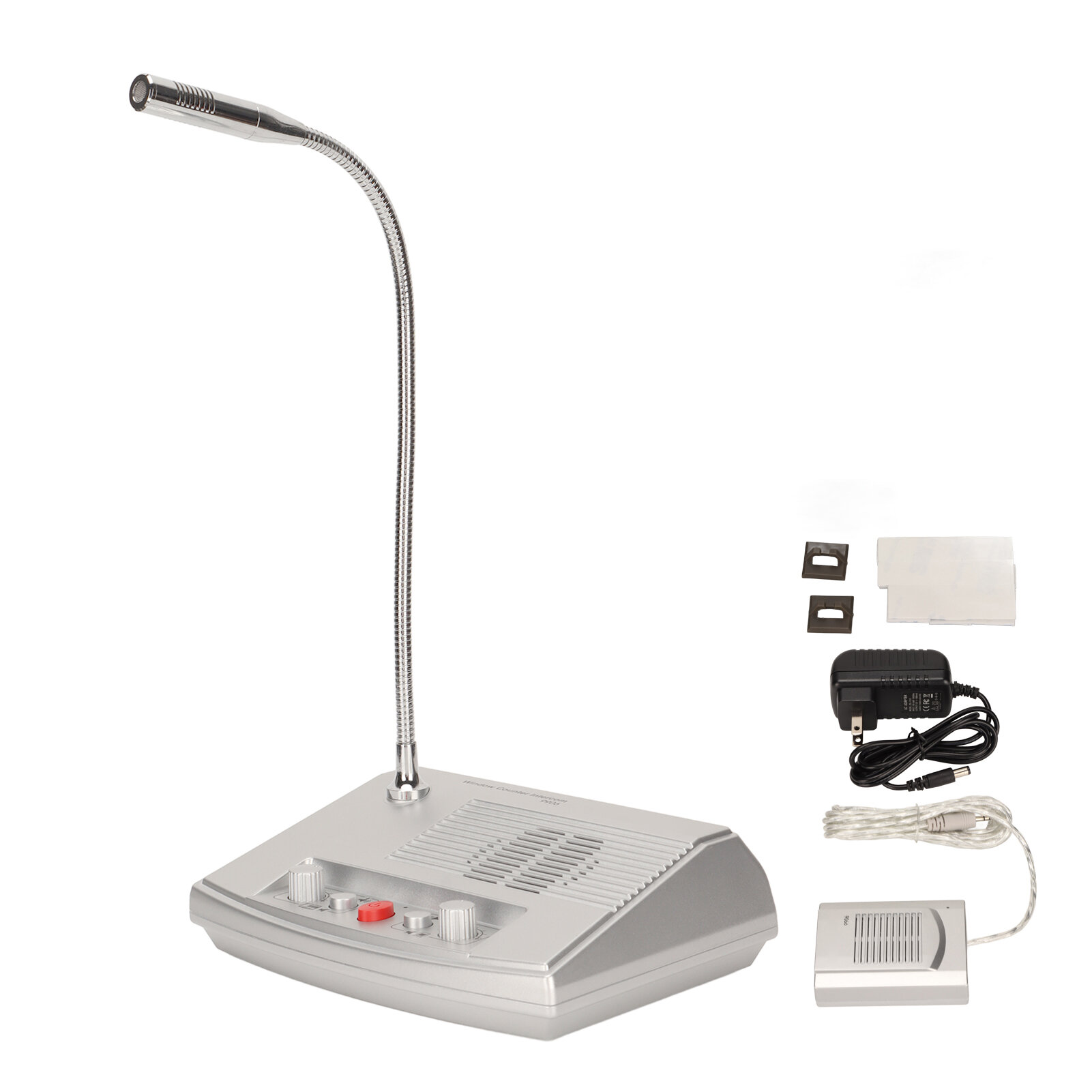 Система оконной домофонной связи с высококачественным динамиком, чувствительным микрофоном и гибким управлением для банковских и больничных учреждений, напряжение 100–240 В, вилка стандарта США.