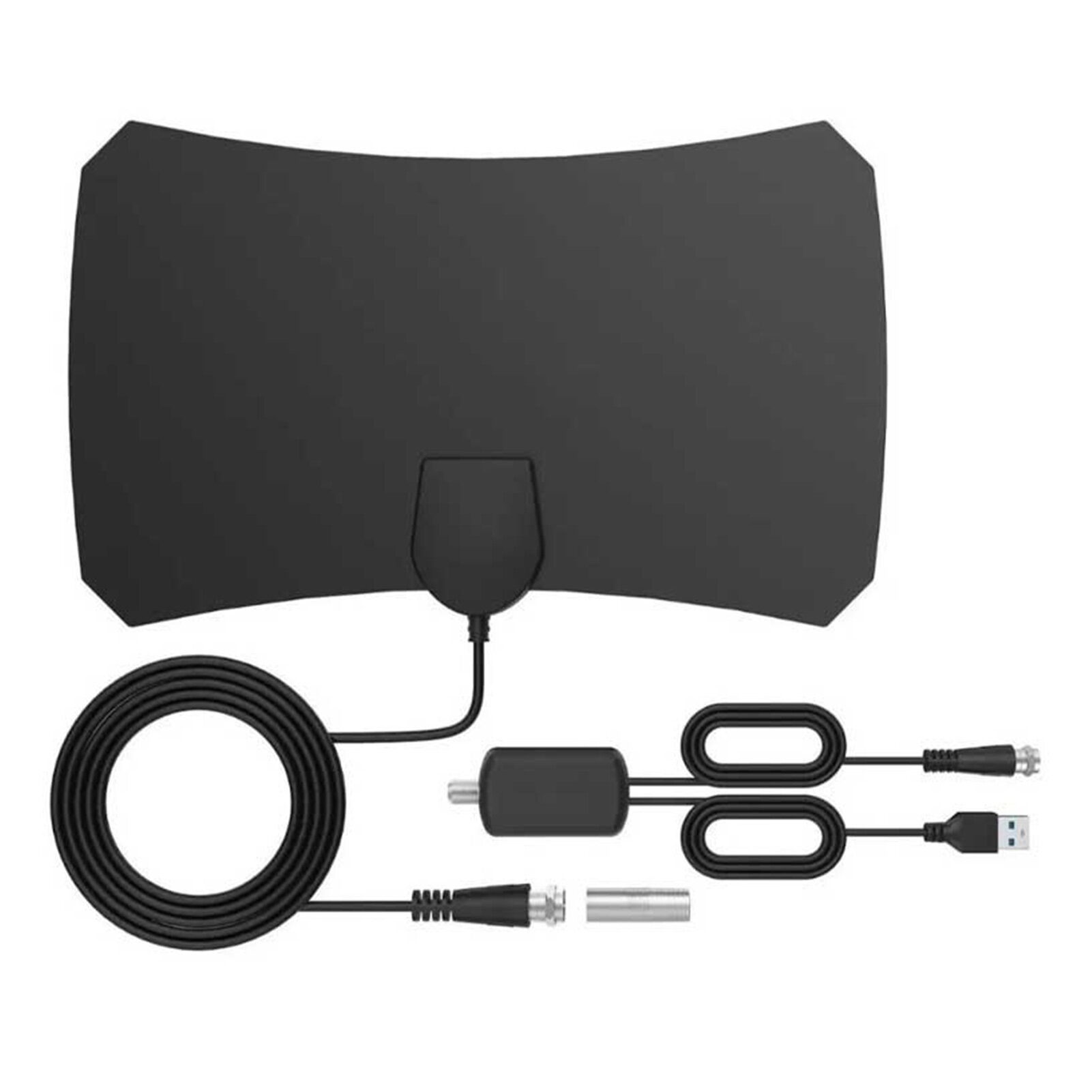 Цифровая телевизионная антенна HD 1080p, дальность действия 80 миль, усиленная телевизионная антенна с коаксиальным кабелем длиной 9,8 фута для использования в помещении