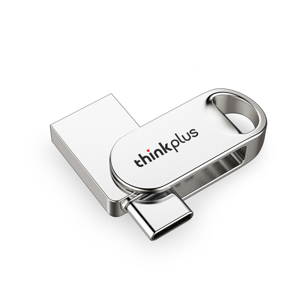 Lenovo thinkplus TYCU301 128GB Type-C USB3.0 Dual-port U Disk USB Flash Drive Type-C Smart Phone PC Laptop Zinc alloy UDP WindowsXP 7 8 10 Linux2.4. X Mac OS 9. X 3.65*1.22*0.75cm 6.8g