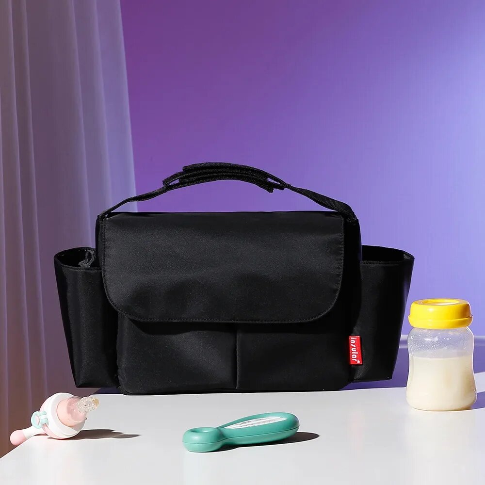 MOONBIFFY Многофункциональная подвесная сумка для коляски, Черный