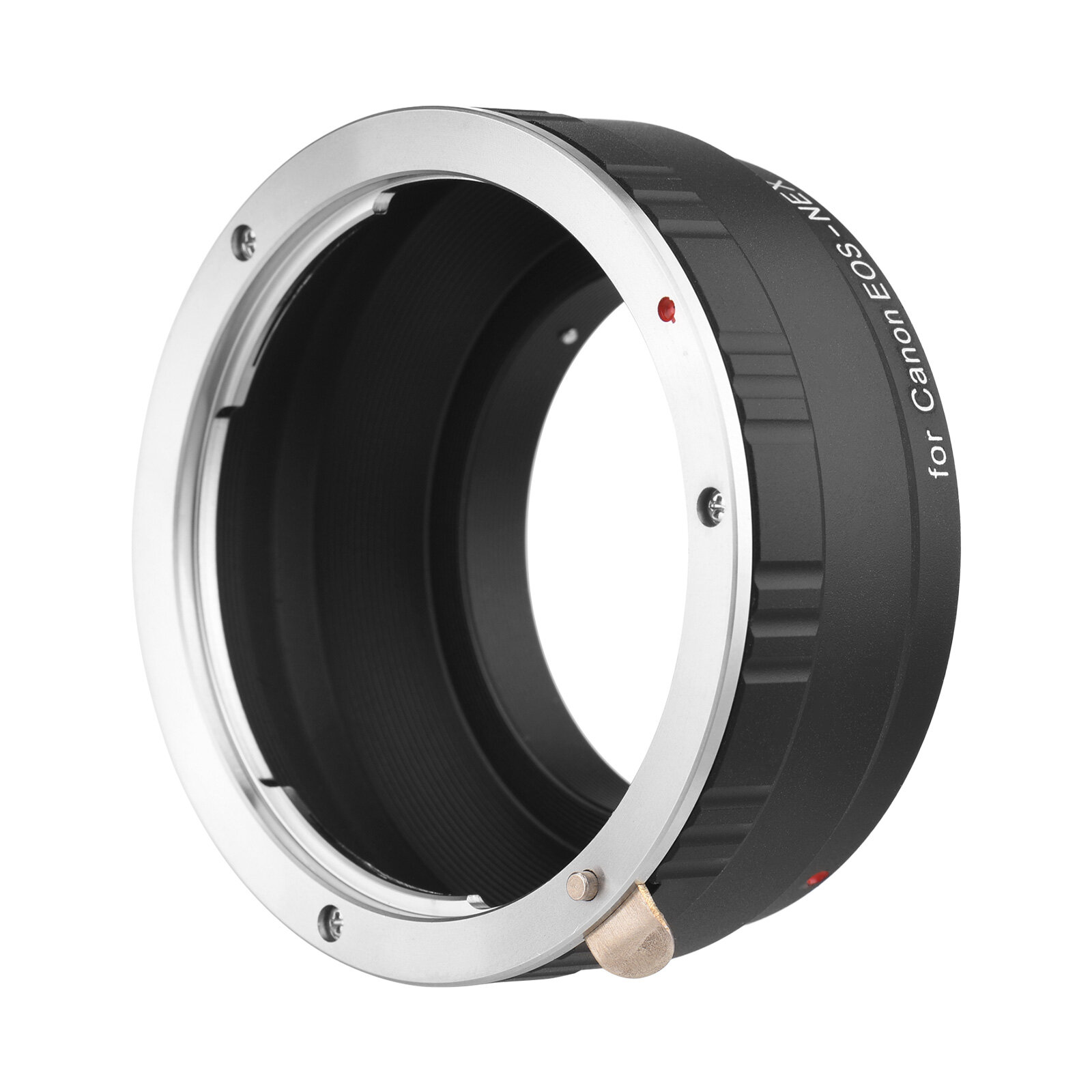 Адаптер для объектива Canon на камеры Sony Alpha NEX E mount NEX-3 NEX-5 NEX-5N A6000 A6500 NEX-C3 NEX-F3 с бесконечной фокусировкой, черный, алюминиевый сплав, размер 6.5*6.5*3.2cm, вес 52g, 1 шт.