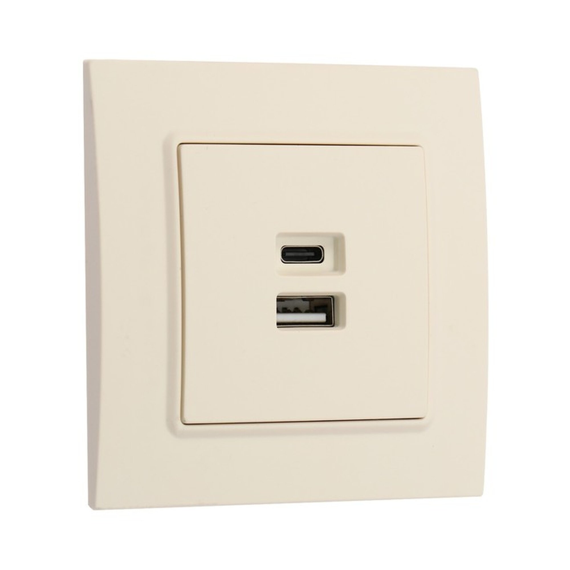 Розетка с USB-A + USB-C разъёмами, 2.1 A, 5В, TOT Elegant, скрытая, бежевая