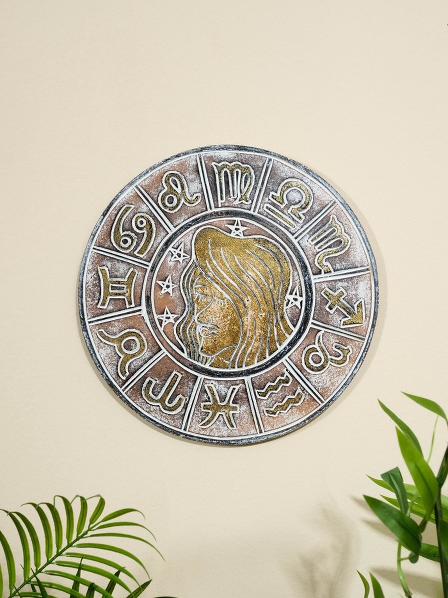 Панно Сима-ленд «Дева», символизм, 30 x 30 x 2 см, золотистое