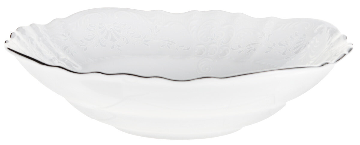 Салатник круглый 25 см; "Bernadotte", декор "Деколь, отводка платина", Thun/ БТФ0206