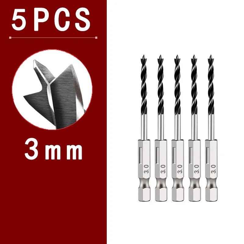 Набор сверл для дерева ZeXinChen 3/4/5/6/7/8/10 мм 5PCS 3mm