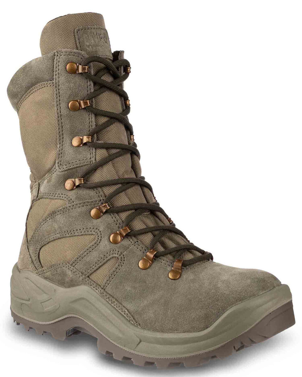 Ботинки с высокими берцами "КОБРА", нат. кожа/текстиль, цвет: хаки, 43