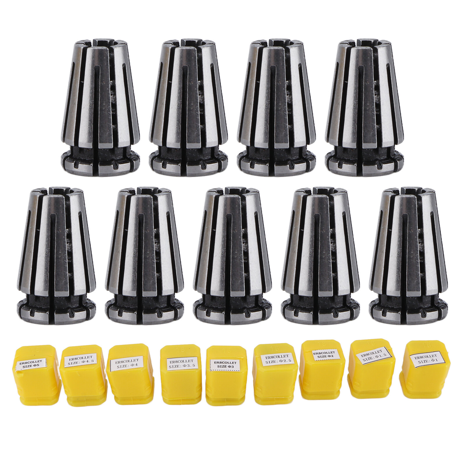 Набор цанг ER8, 9 шт, высокоточный держатель инструмента для фрезерного, токарного станка с ЧПУ, гравировального станка, прецизионный патрон для метчика.