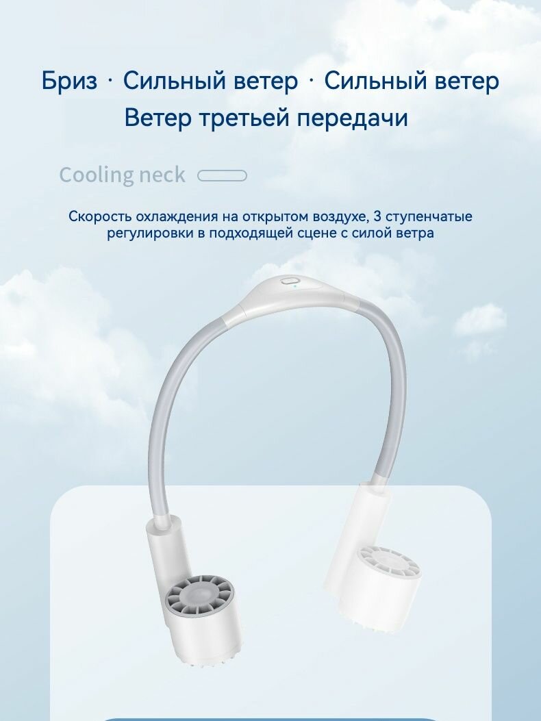 Новинка: Портативный осевой вентилятор с двойным турбинным двигателем, вешаемый на шею, мини-охлаждающий вентилятор с 3 режимами и зарядным устройством для стола