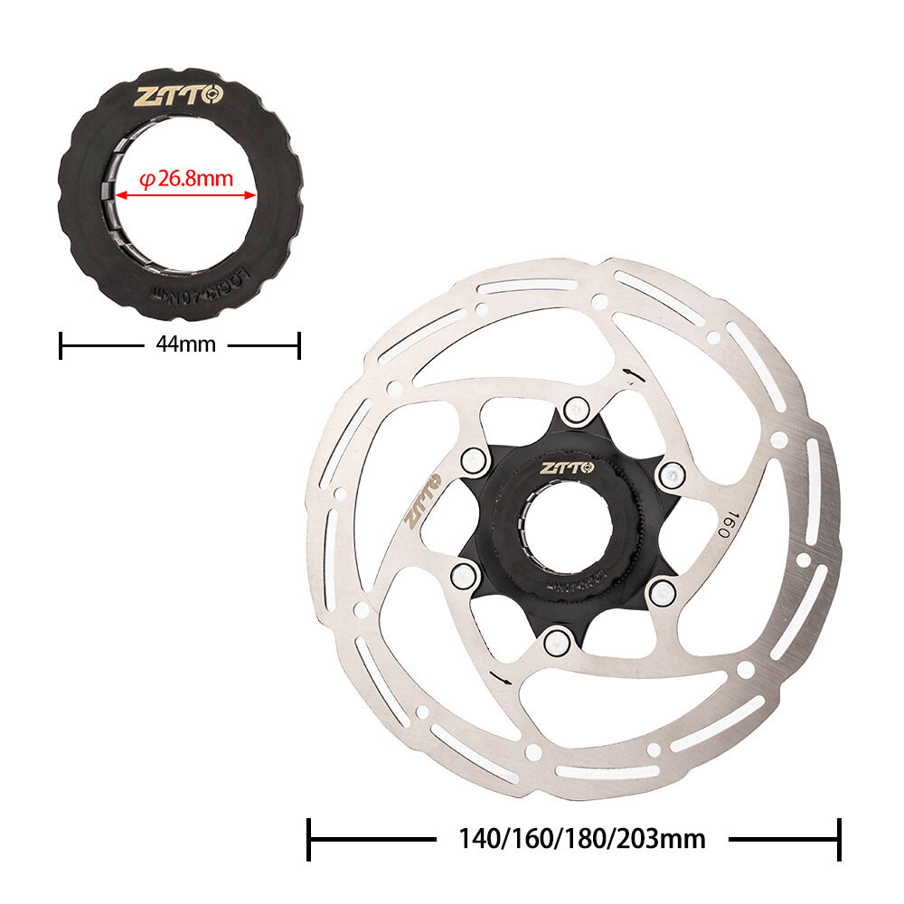 ZTTO Bike Centerlock Disc Brake Rotor из нержавеющей стали с фиксирующим кольцом для горного шоссейного велосипеда MTB
