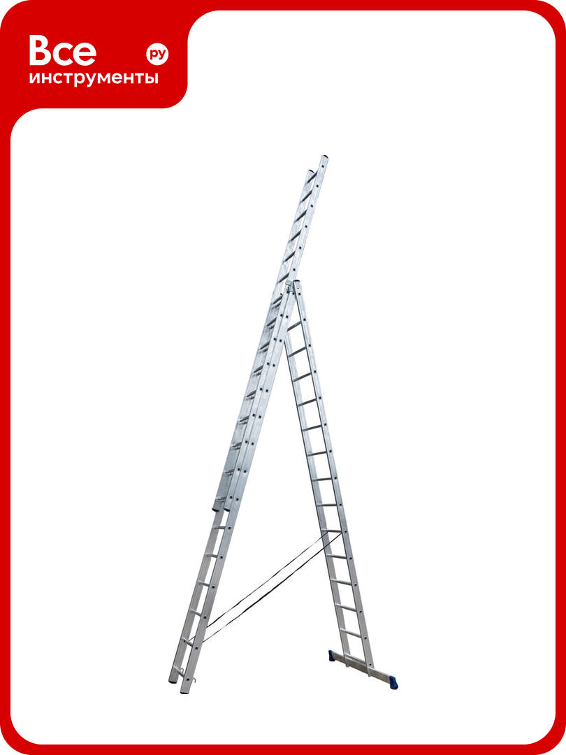 Лестница трехсекционная STAIRS универсальная усиленная 17 ступеней ALP317, для выполнения работ высоте, универсальный