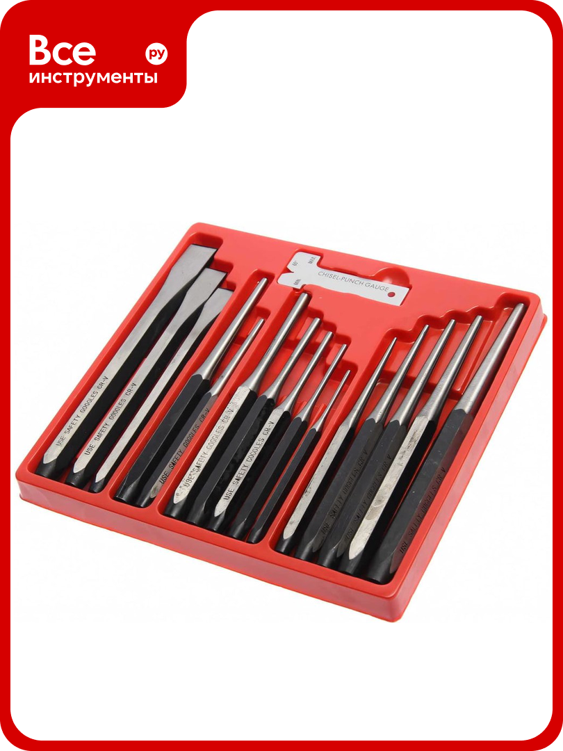 Набор зубил и выколоток JTC в кейсе 16 предметов JTC-7113, для слесарных