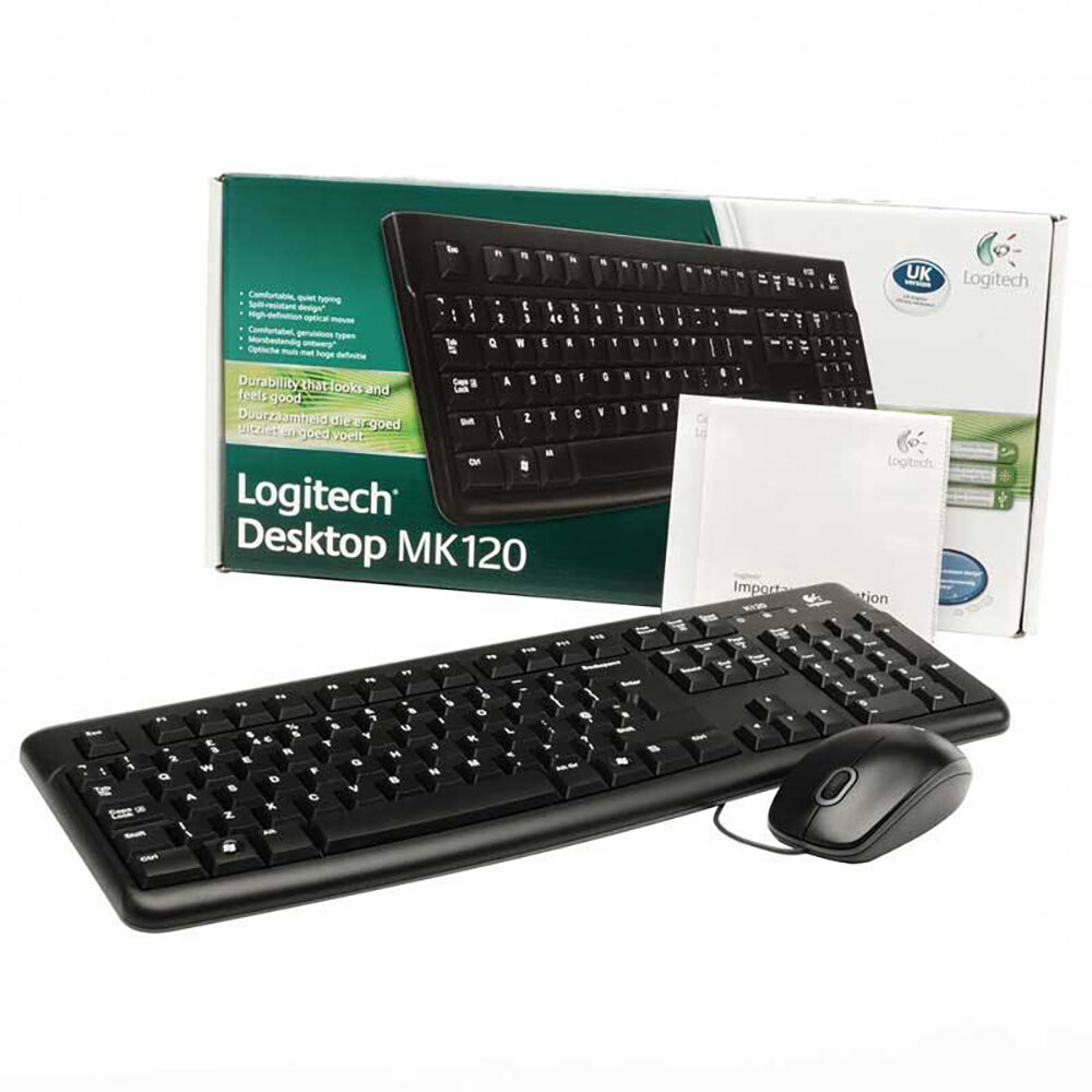Клавиатура и мышь Logitech Desktop MK120 Black USB (920-002561)