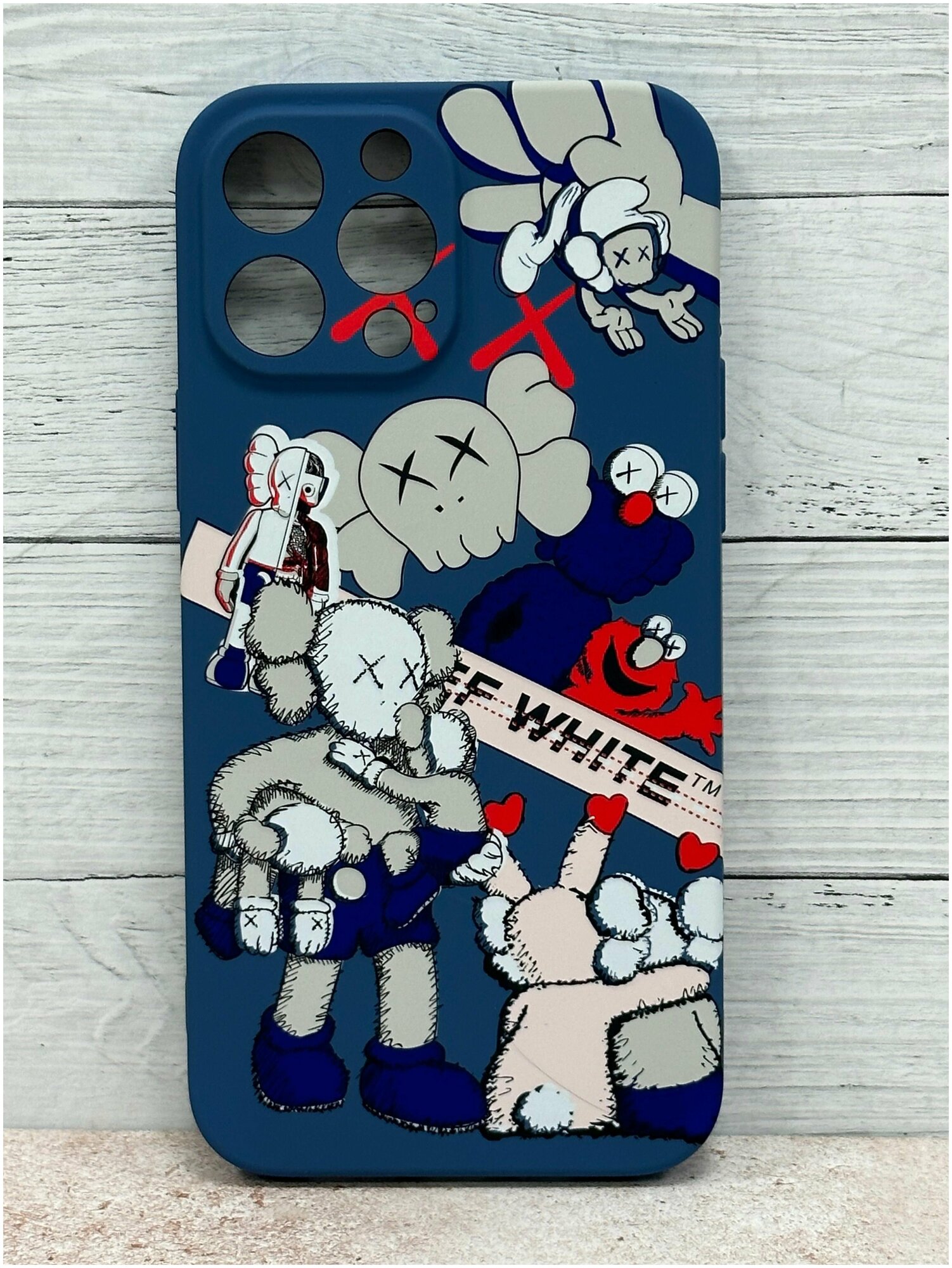 Светящийся чехол-накладка для Iphone 13 / Айфон 13LUXO/KAWS/ с флуоресцентным рисунком