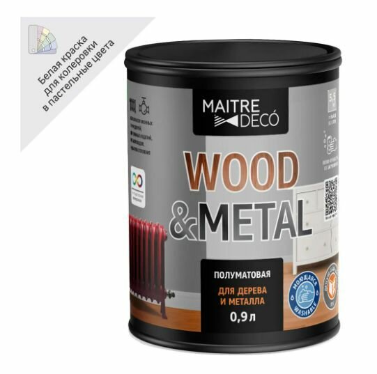 Краска универсальная Maitre Deco Wood&Metal цвет белый 0.9 л
