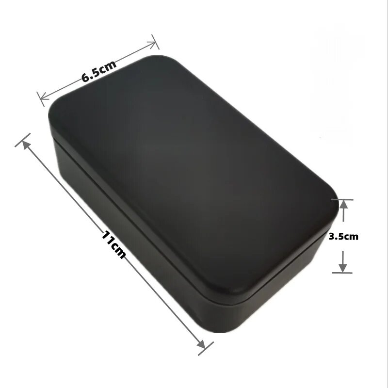 Матовая жестяная коробка для хранения lyybx, 11cm 6.5cm 3.5cm, Черный MMJYSLIM