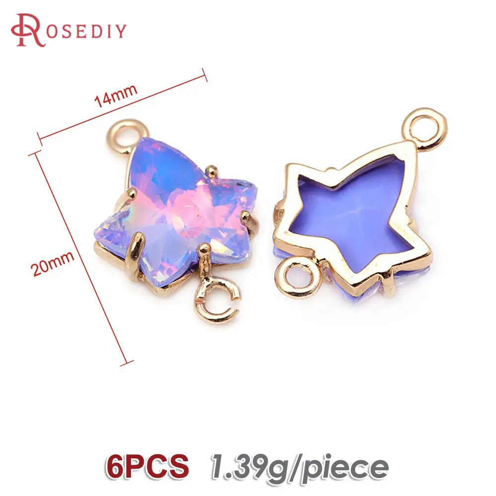Подвески Rosediy, кленовый лист, латунь и стекло, золотистого цвета 53008-18K Gold Color