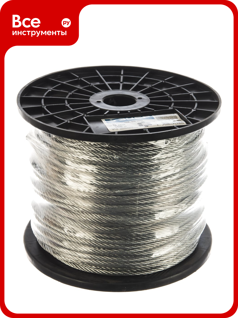 Трос стальной DIN 3055 Зубр 4-304110-05, с помощью различных грузоподъемных устройств