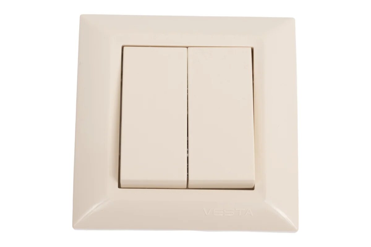 Vesta-Electric Roma кремовый двухклавишный выключатель FVK010122MLK для дома и офиса
