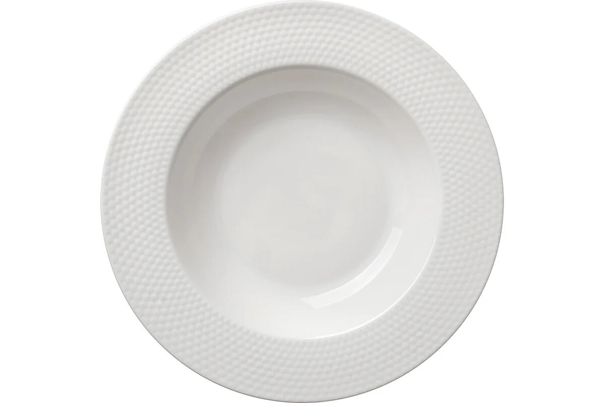 HomeQueen Суповая тарелка Белый лотос 21,7 см для стильной подачи блюд на столе