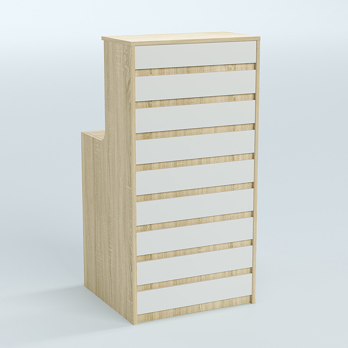 Ресепшен серии прайм №2А, Дуб Сонома + Белый