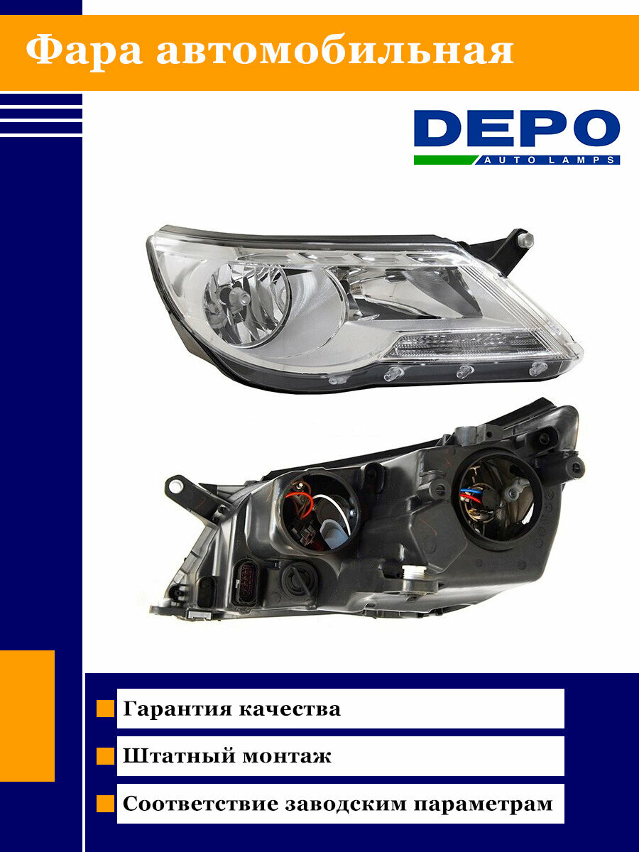 Фара правая DEPO 441-11C1RMLDEMN