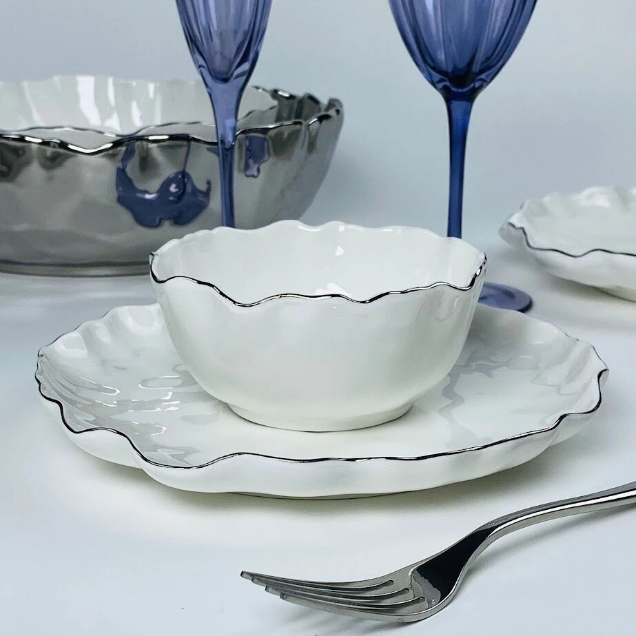 Набор из 6 салатников 11,5см ванесса серебро Фарфор 305-294 118-305-294