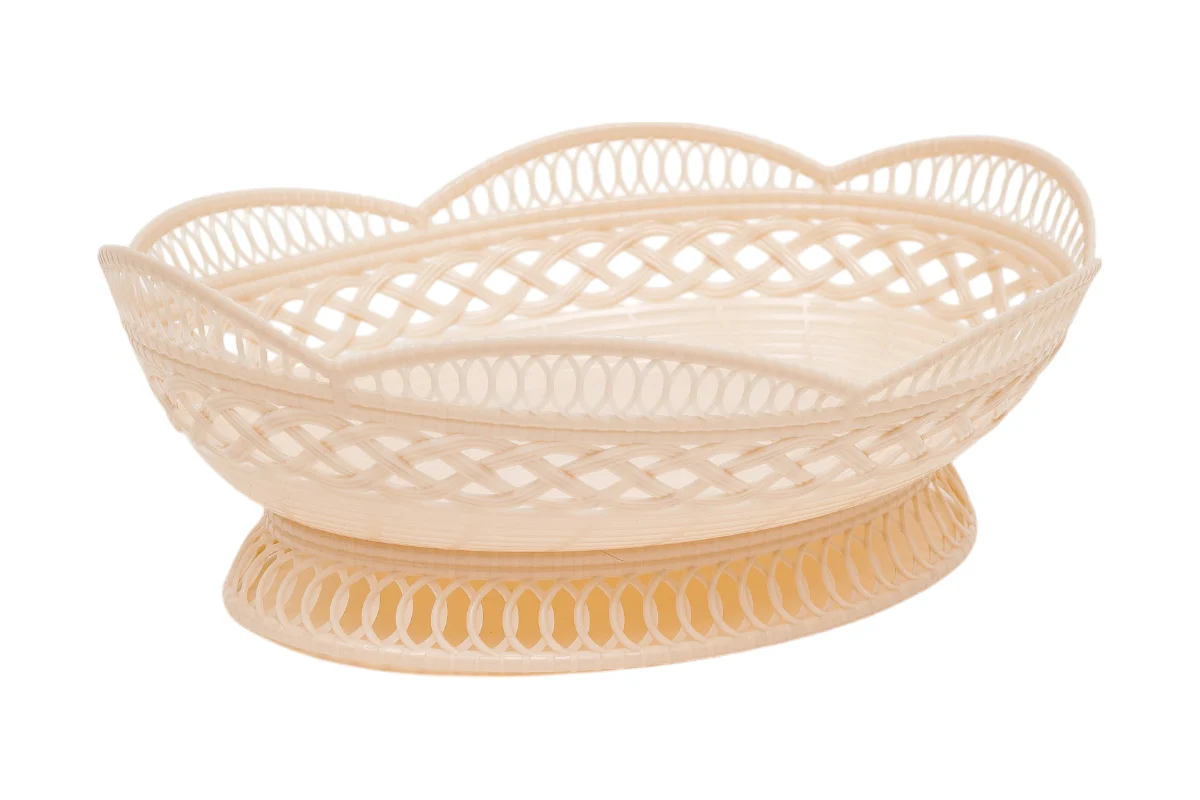 Сухарница "Ажур", пластик, овальная, для сервировки стола, цвета микс