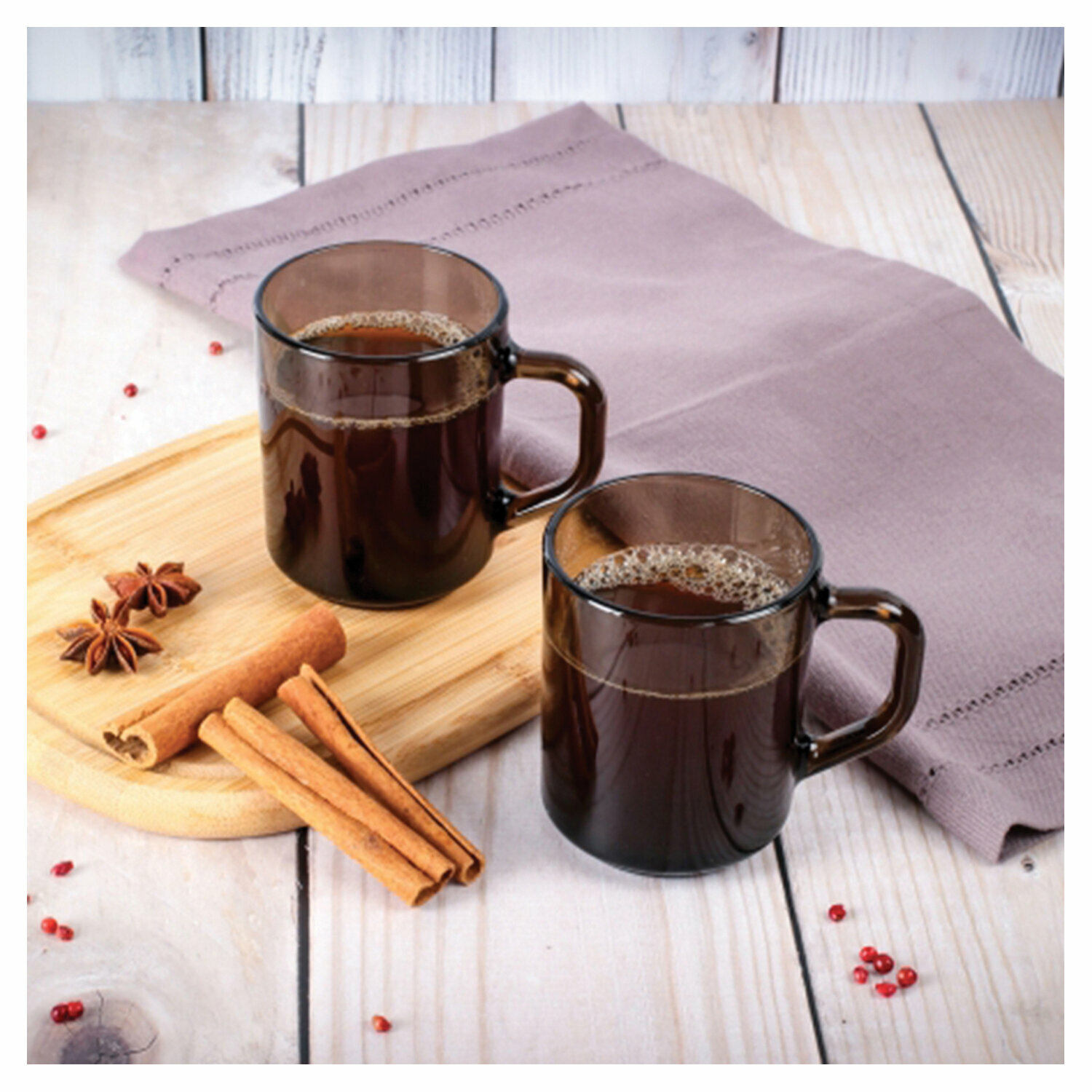 Упаковка 18 шт. Кружка для чая и кофе, объем 250 мл, тонированное стекло, Marli Eclipse, LUMINARC, H9184