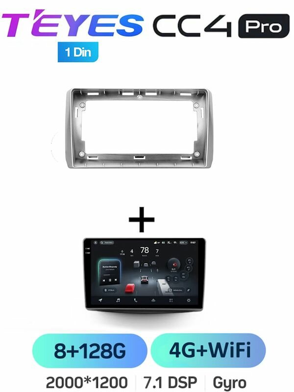 Магнитола Teyes CC4 Pro 8/128 Gb 9 дюймов для Toyota Ist XP110 2007-2016