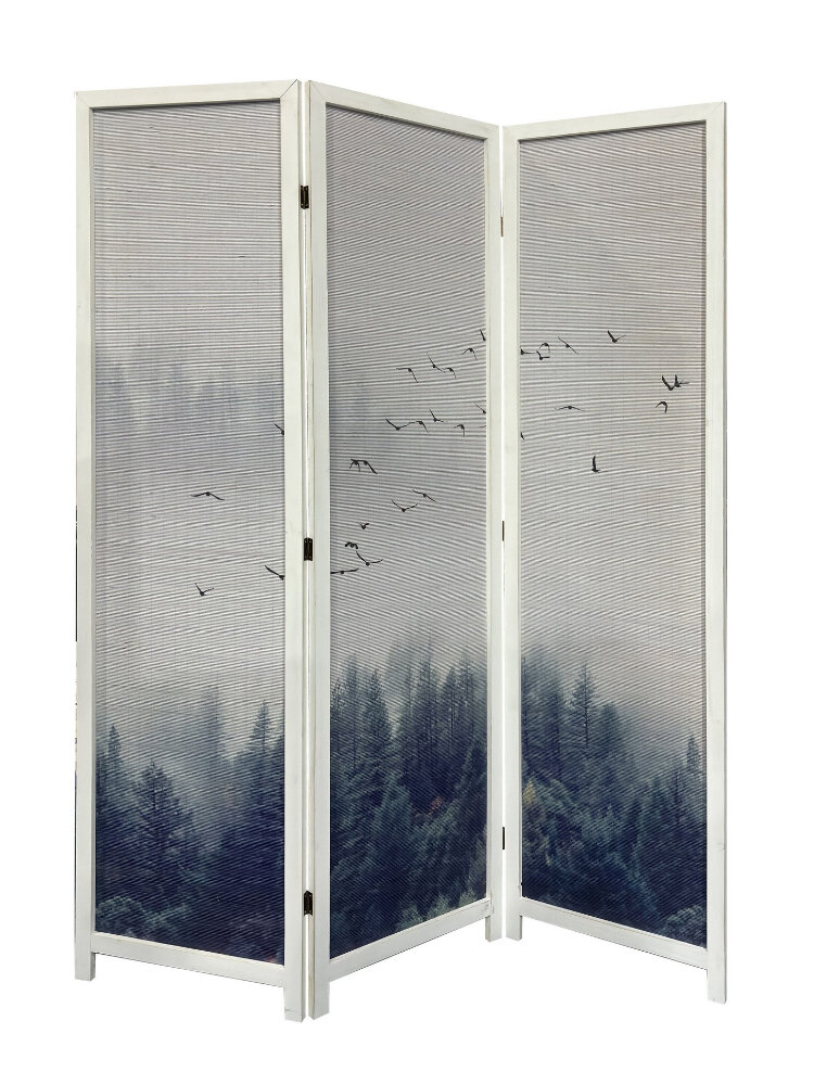 Ширма декоративная 3 секции из бамбука 'Над тайгой'