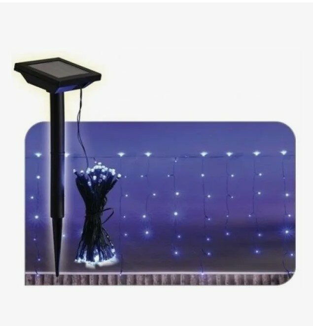 Гирлянда на солнечной батарее, 14 м, 66 лампочек, Светодиодная уличный гирлянды Рождество, 1 шт