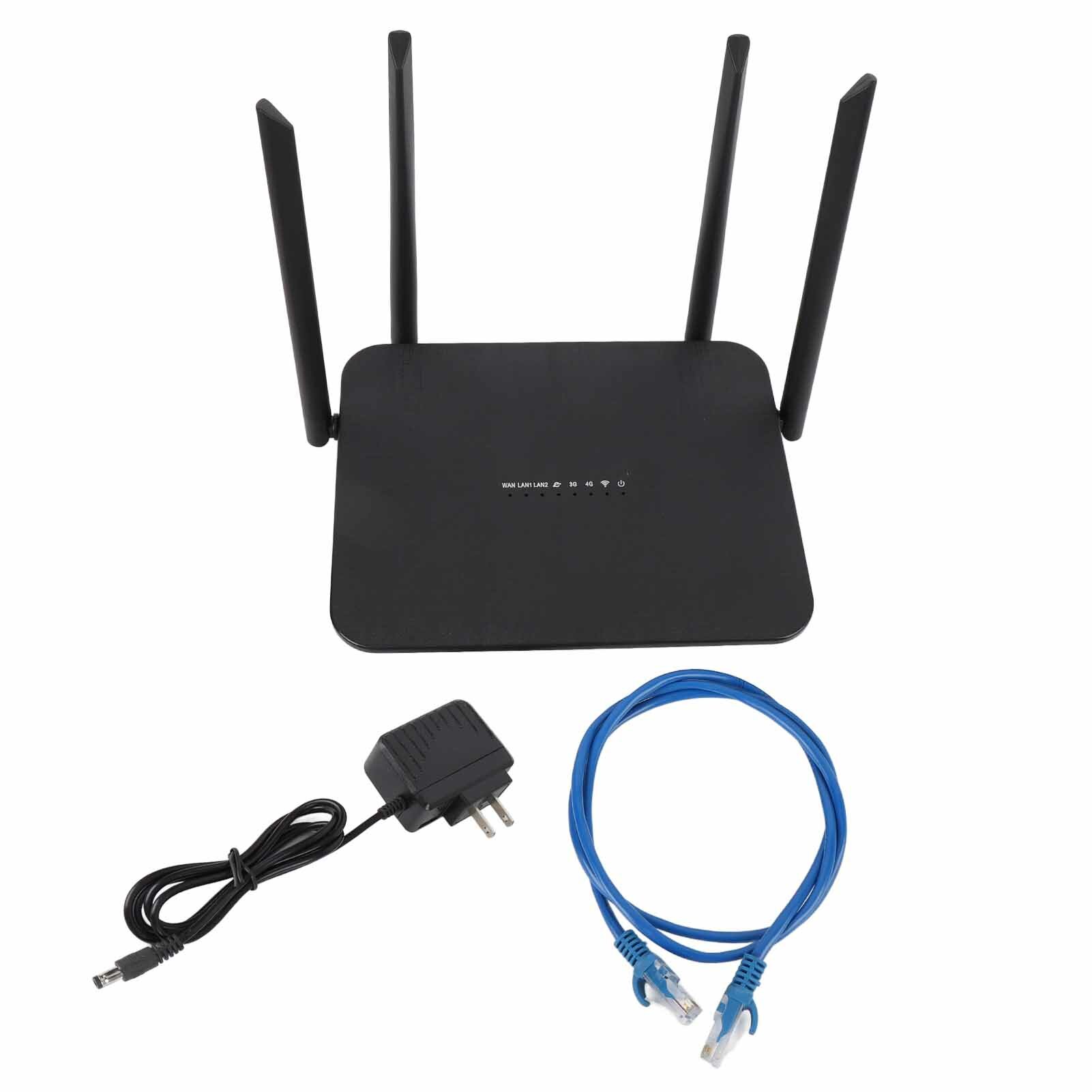 Беспроводной 4G LTE роутер 300 Мбит/с, высокоскоростной, разблокированный, мобильный Wi-Fi роутер с 4 антеннами и слотом для SIM-карты, для дома и офиса, вилка стандарта США, 100-240 В.