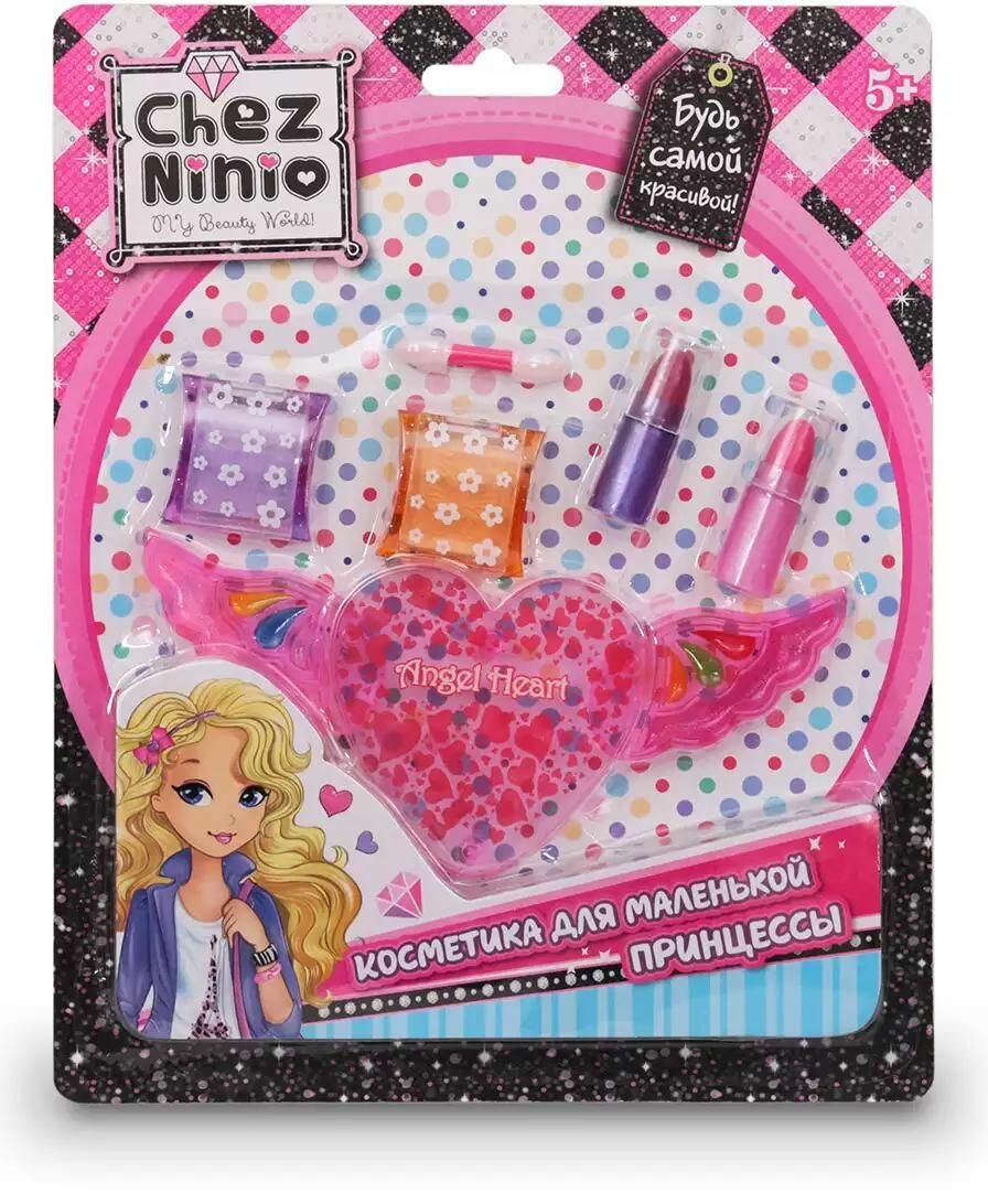 Набор детской косметики КНР помады, тени для век, блески для губ, накладные ногти, 2 кисточки