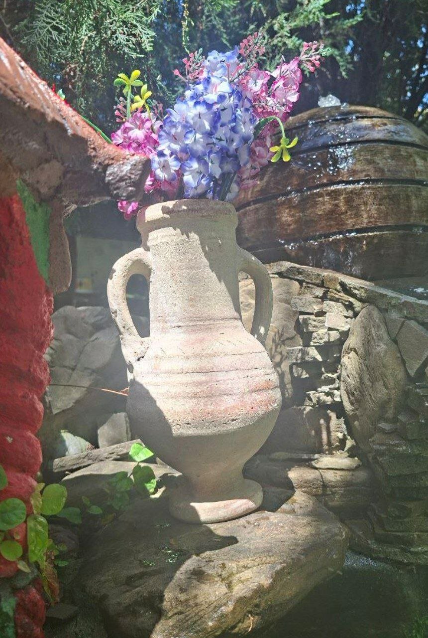 Ваза ручной работы дизайнерская из глины для цветов сухоцветов 2 л