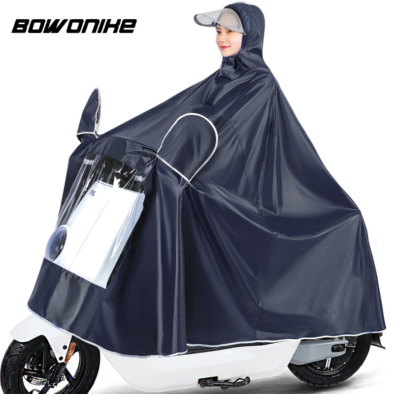Bovonik single raincoat Tram Poncho Battery car long rainstorm poncho with brim and no mask 3XL