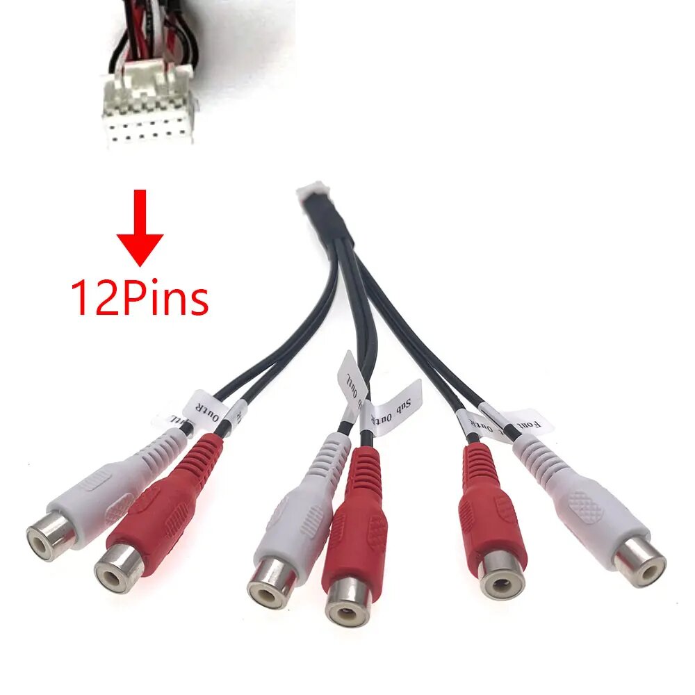 12-контактный автомобильный аудио стерео передний задний сабвуфер выход RCA кабель адаптер для Pioneer AVH-P6500 P6600DVD DEH-P800BT P88RS, 12 Pin