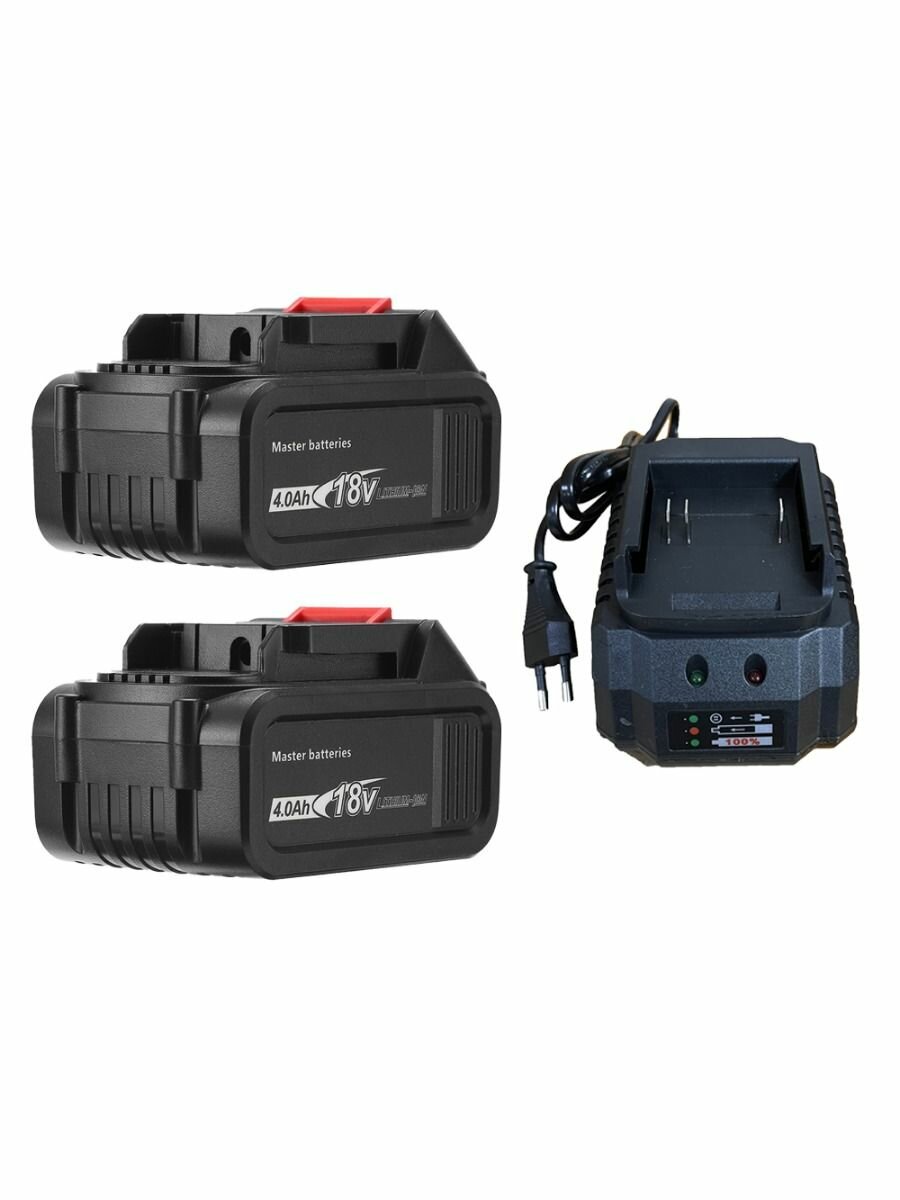 Перезаряжаемая aккумулятор 18V/21V 4.0Ач*2 для инструментов: Гайковёрт, Шуруповёрт, УШМ, перфоратор, цепная пила