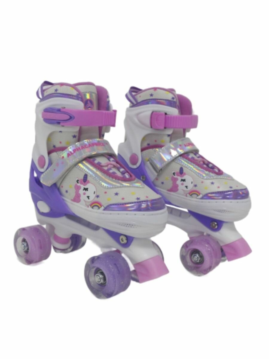 Ролик квады, с LED-подсветкой колес, раздвижные, четырехколесные, детские