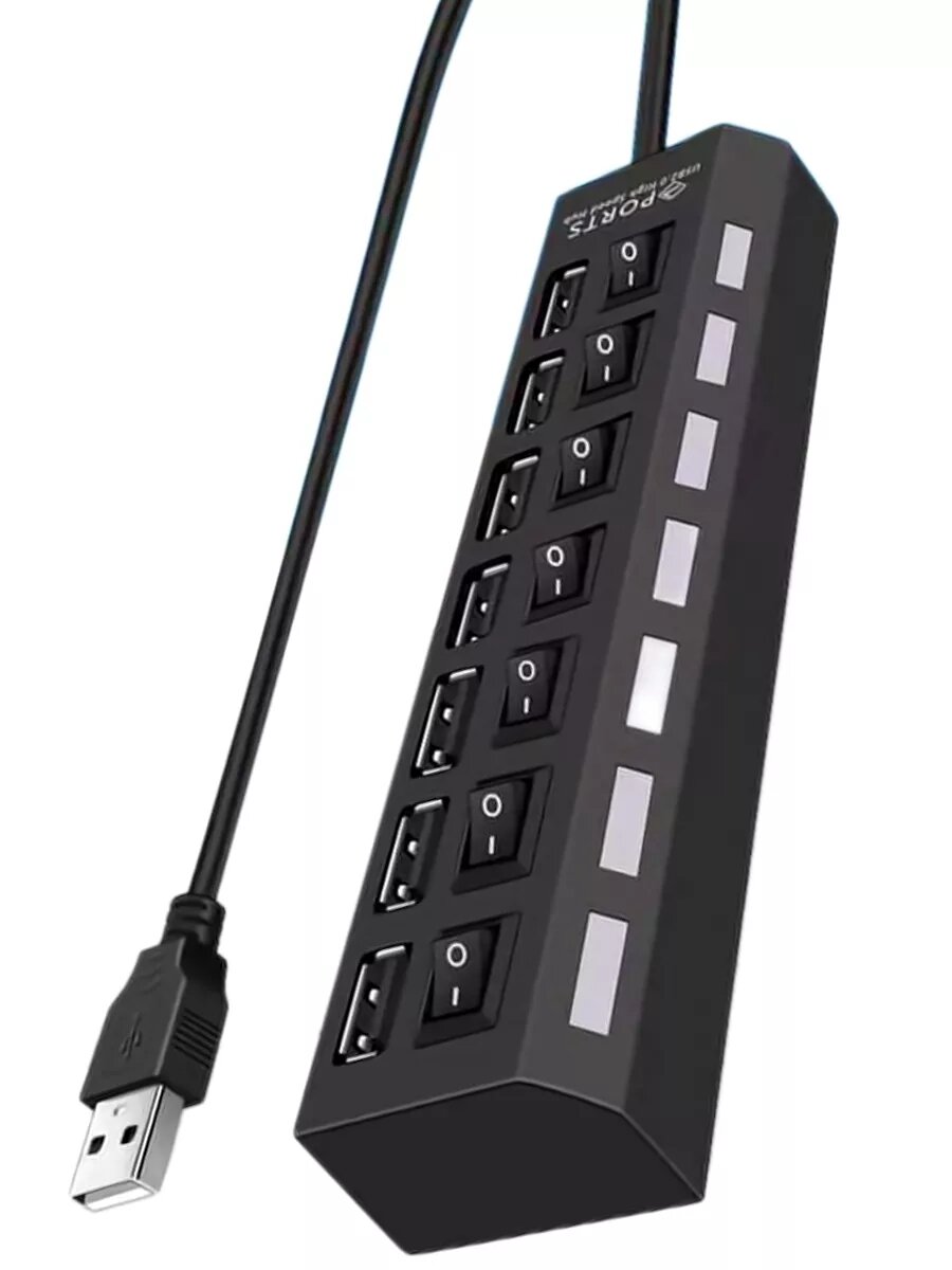 Usb hub разветвитель на 7 портов с питанием
