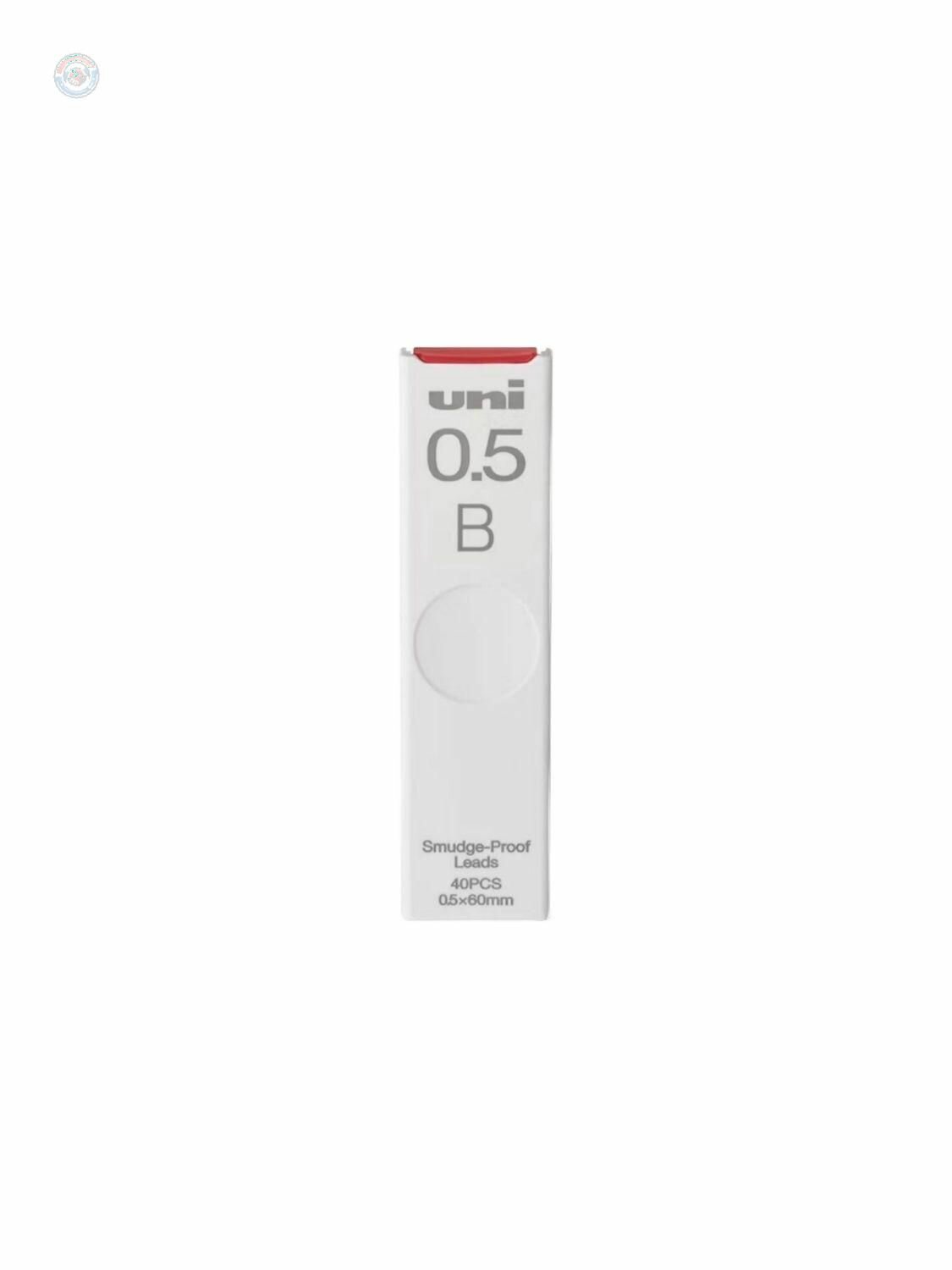 Грифель для механического карандаша Uni Smudge-Proof UL-S 0,5 мм 40 стержней в пенале, устойчивый к поломке и размазыванию