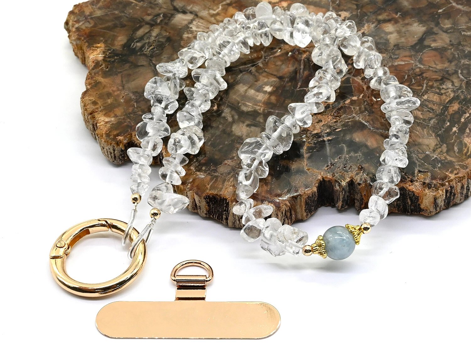 Брелок на чехол телефона с крошкой горного хрусталя, 38см .