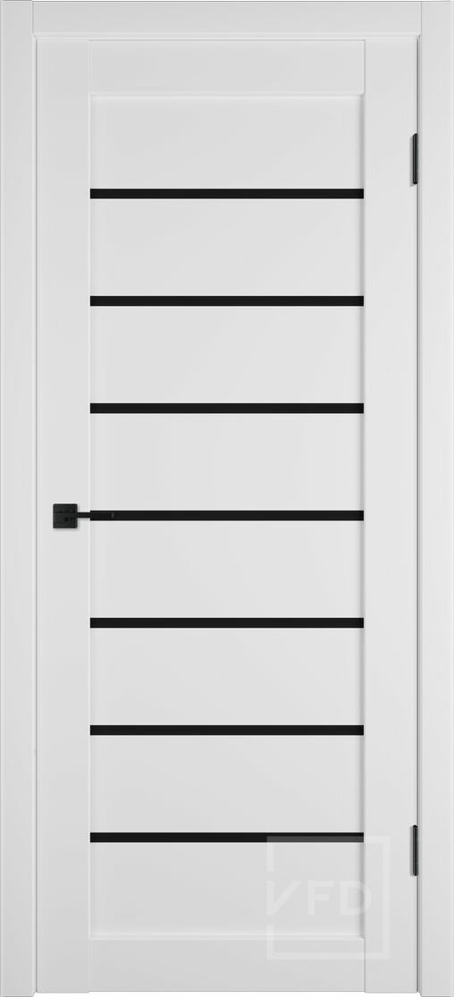 Дверь межкомнатная ДП Некст 24 800*2000 Аляска (black gloss) со стеклом