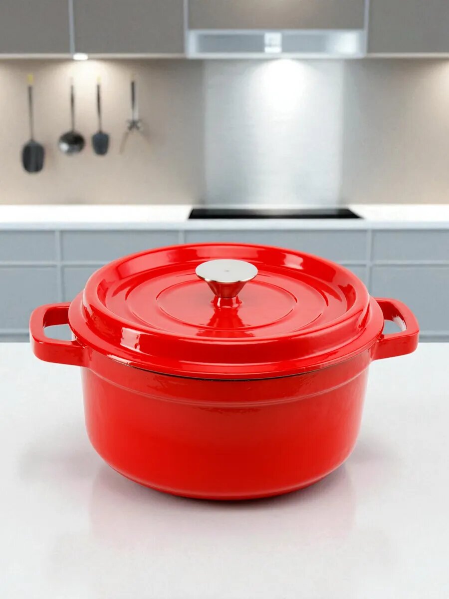 Чугунная кастрюля эмалированная 2 л 20 см