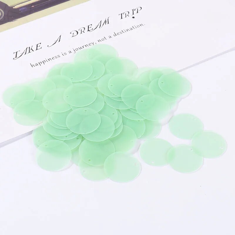 Пайетки изумрудные матовые, 20 мм, Matte Mint