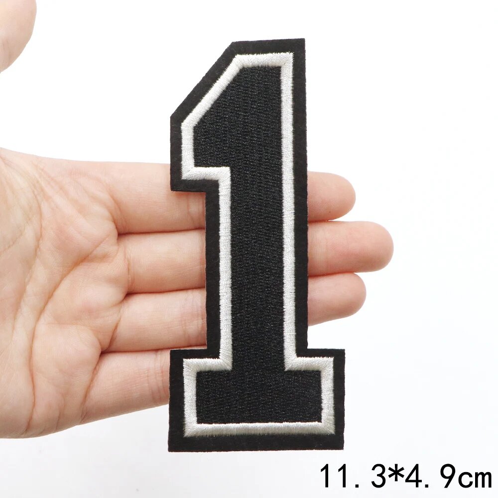 Набор вышитых нашивок с цифрами и буквами 0-9, 11.3 см, 1 шт. 1