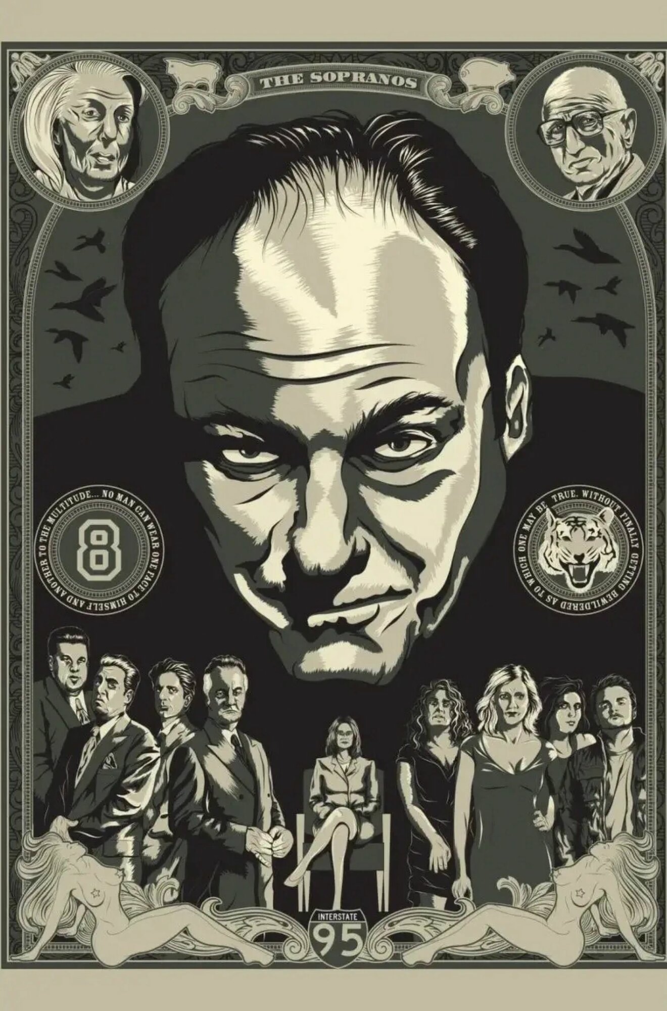 Плакат, постер Клан Сопрано. Тони Сопрано. The Sopranos, сериал на бумаге, размер 21х30см