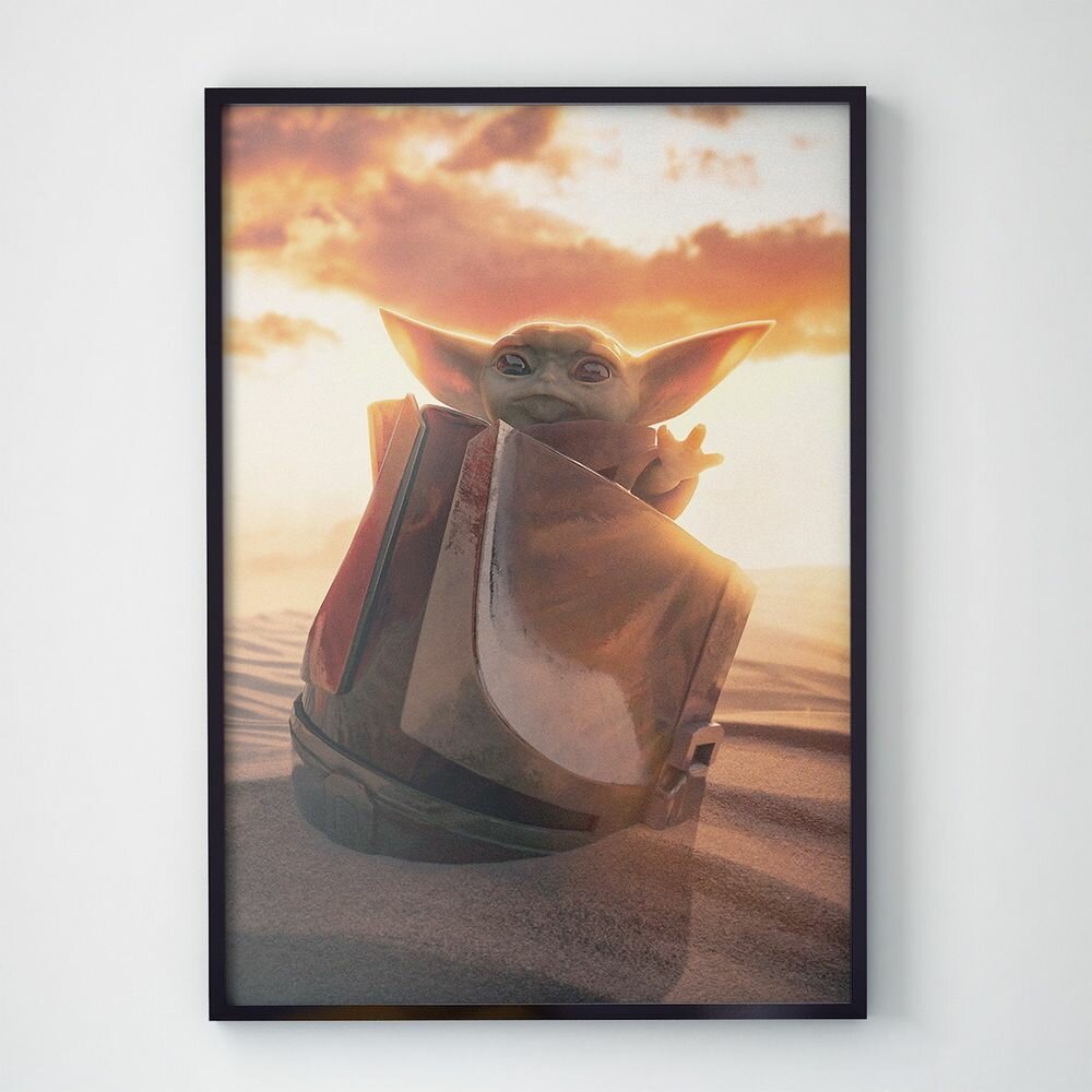 Плакат, постер Мандалорец, the Mandalorian на бумаге, размер 21х30см