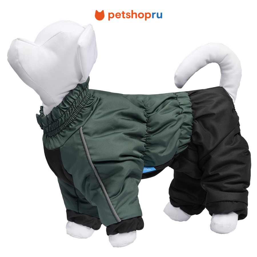 Yami-Yami одежда Комбинезон для собак, на флисовой подкладке, серо-зелёный, размер S